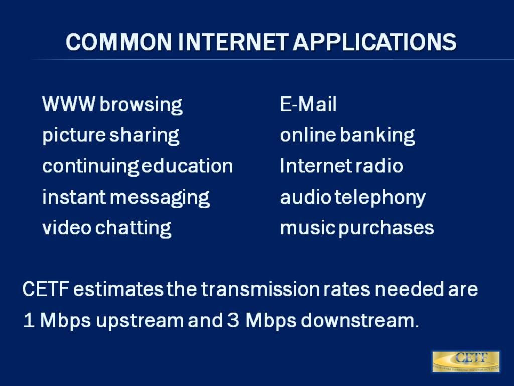 Broadband Definitions - California Emerging Technology Fund